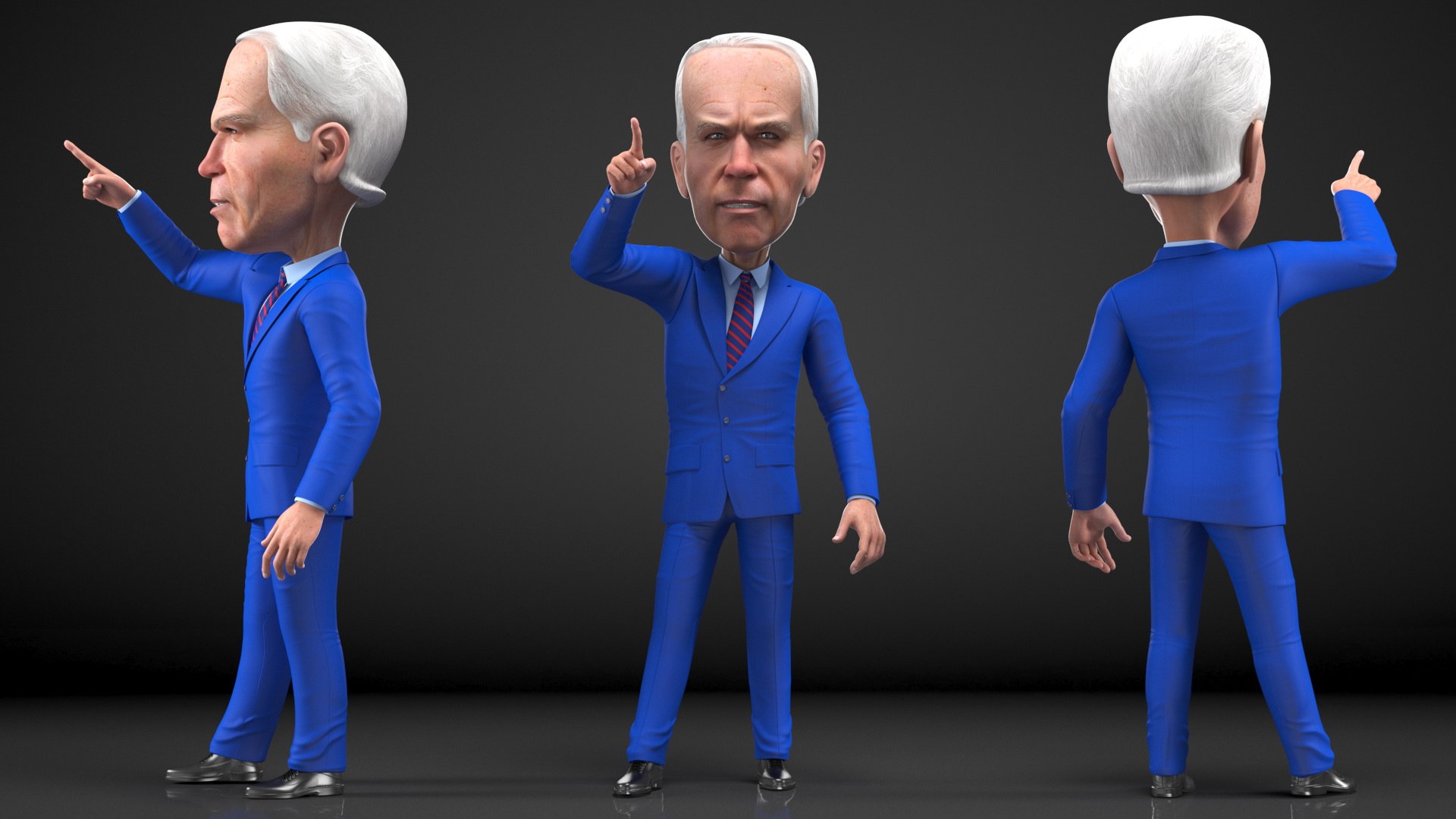 Cartoon Joe Biden Pointing Pose 3D Model - TurboSquid 1789528