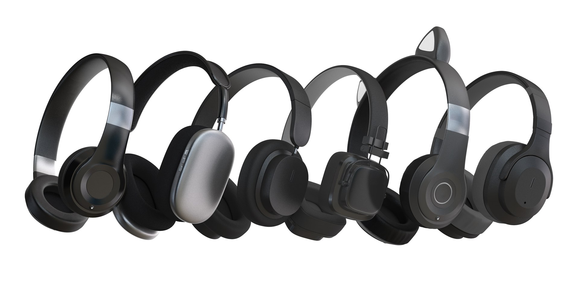 Wireless Headphones Collection 3D Model - TurboSquid 2241425