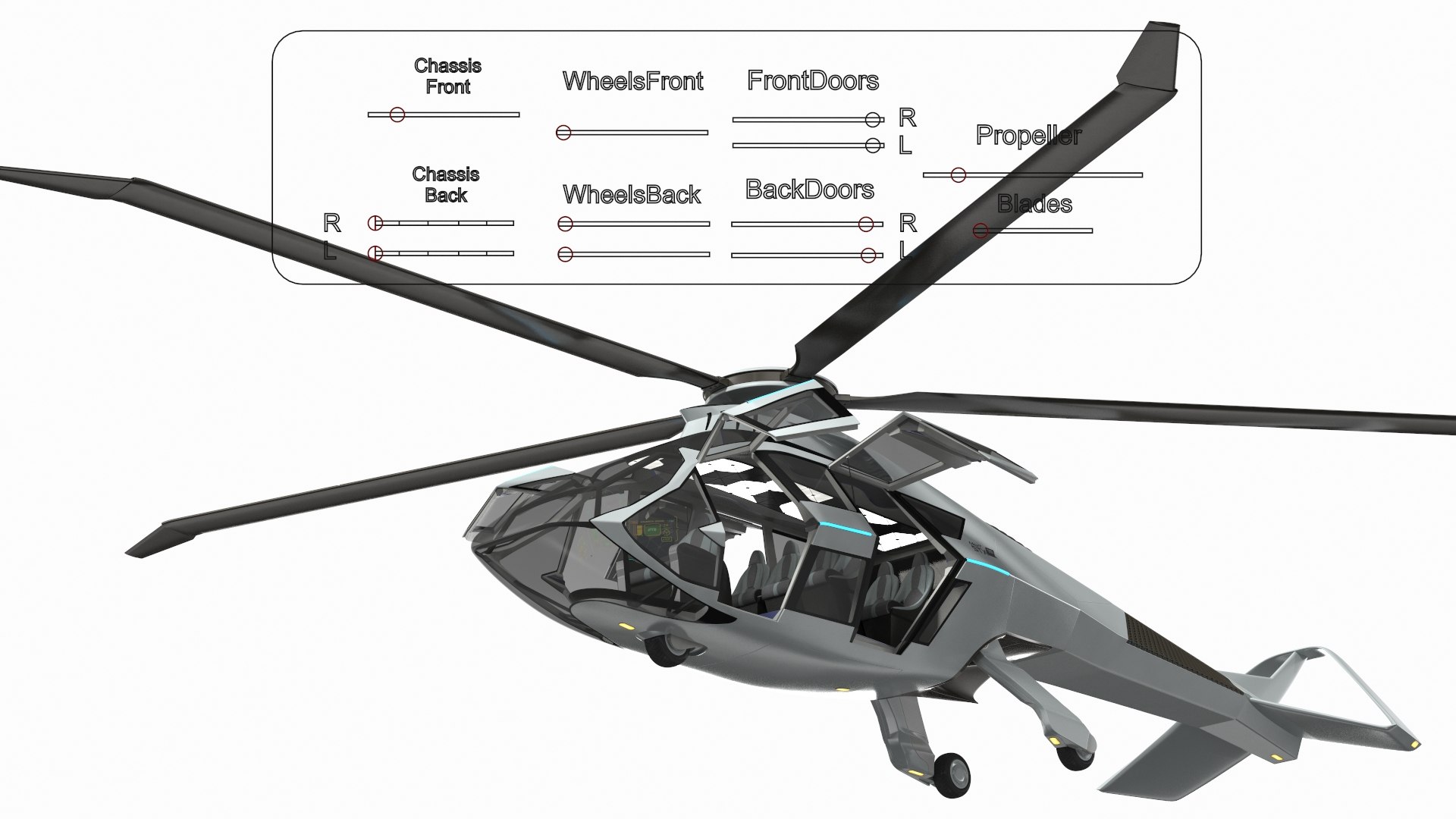 Futuristic Helicopter Concept Rigged 3D model - TurboSquid 1848662