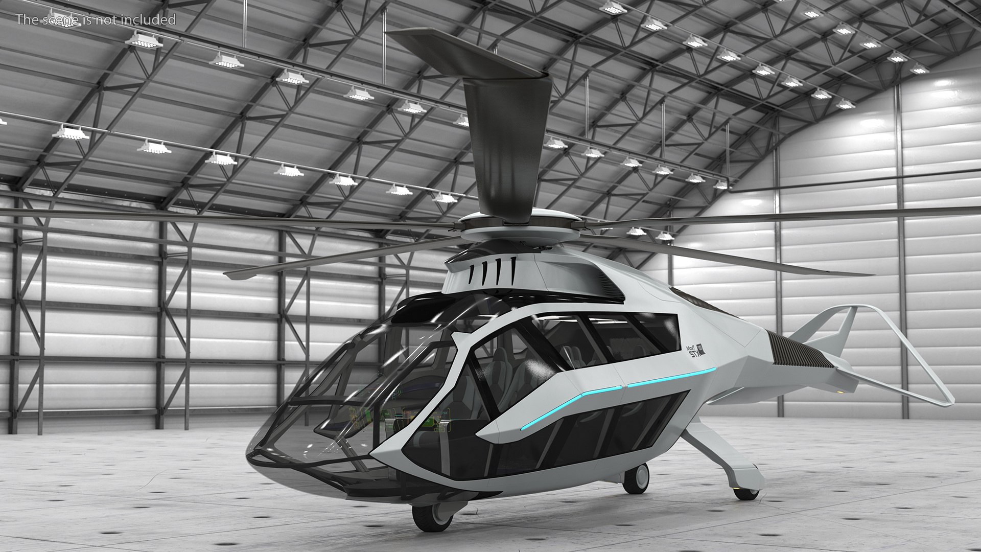 Futuristic Helicopter Concept Rigged 3D model - TurboSquid 1848662