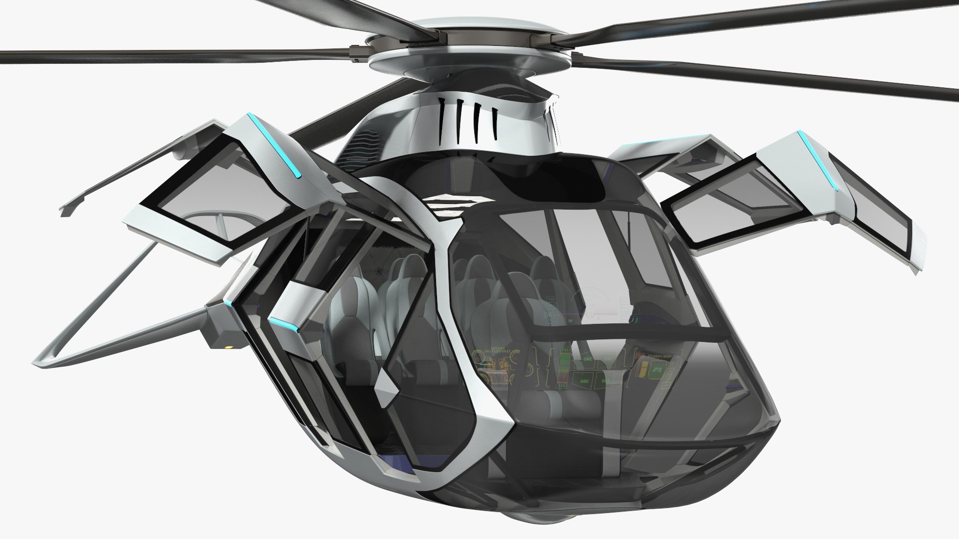 Futuristic Helicopter Concept Rigged 3D model - TurboSquid 1848662