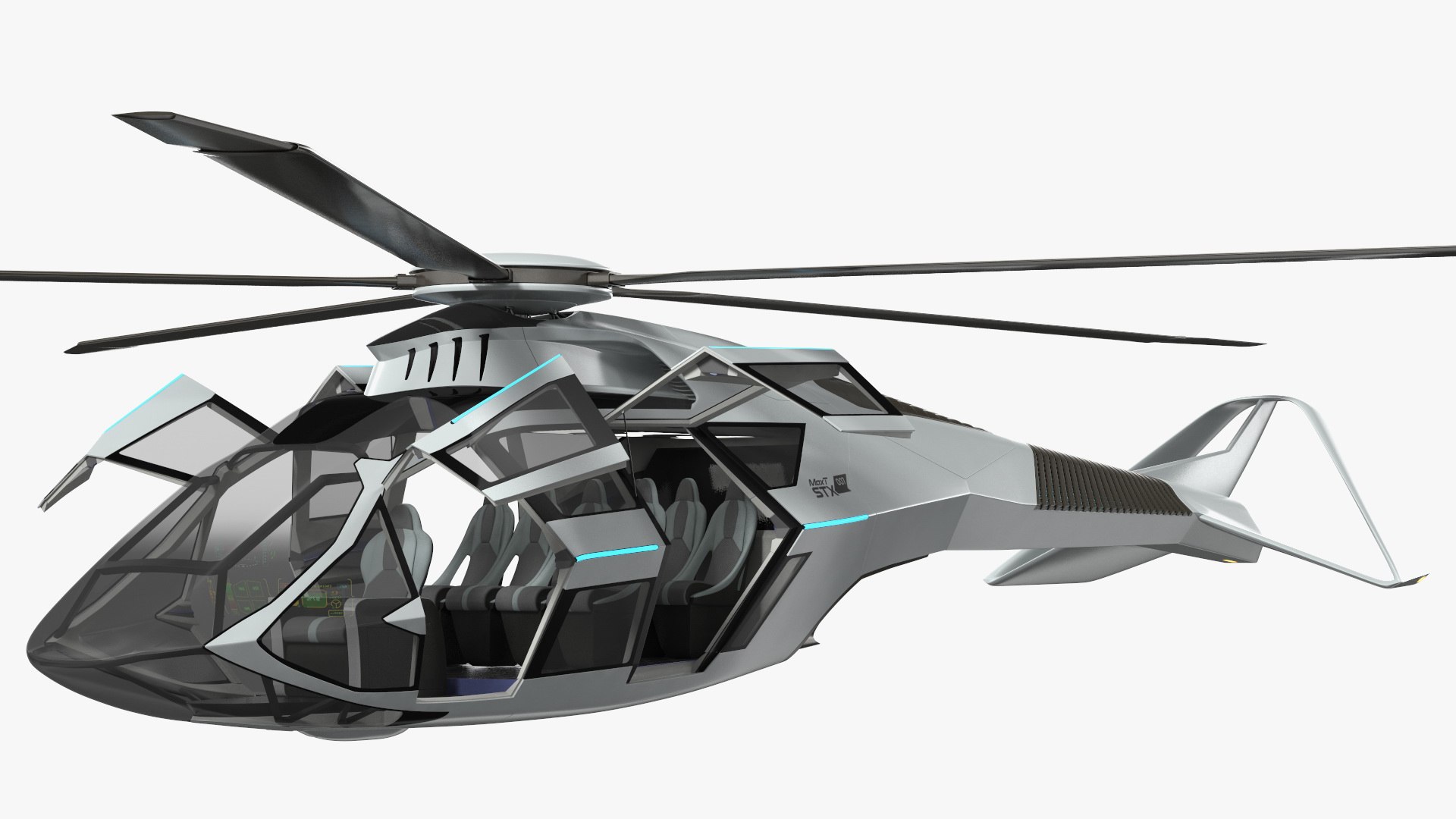 Futuristic Helicopter Concept Rigged 3D model - TurboSquid 1848662
