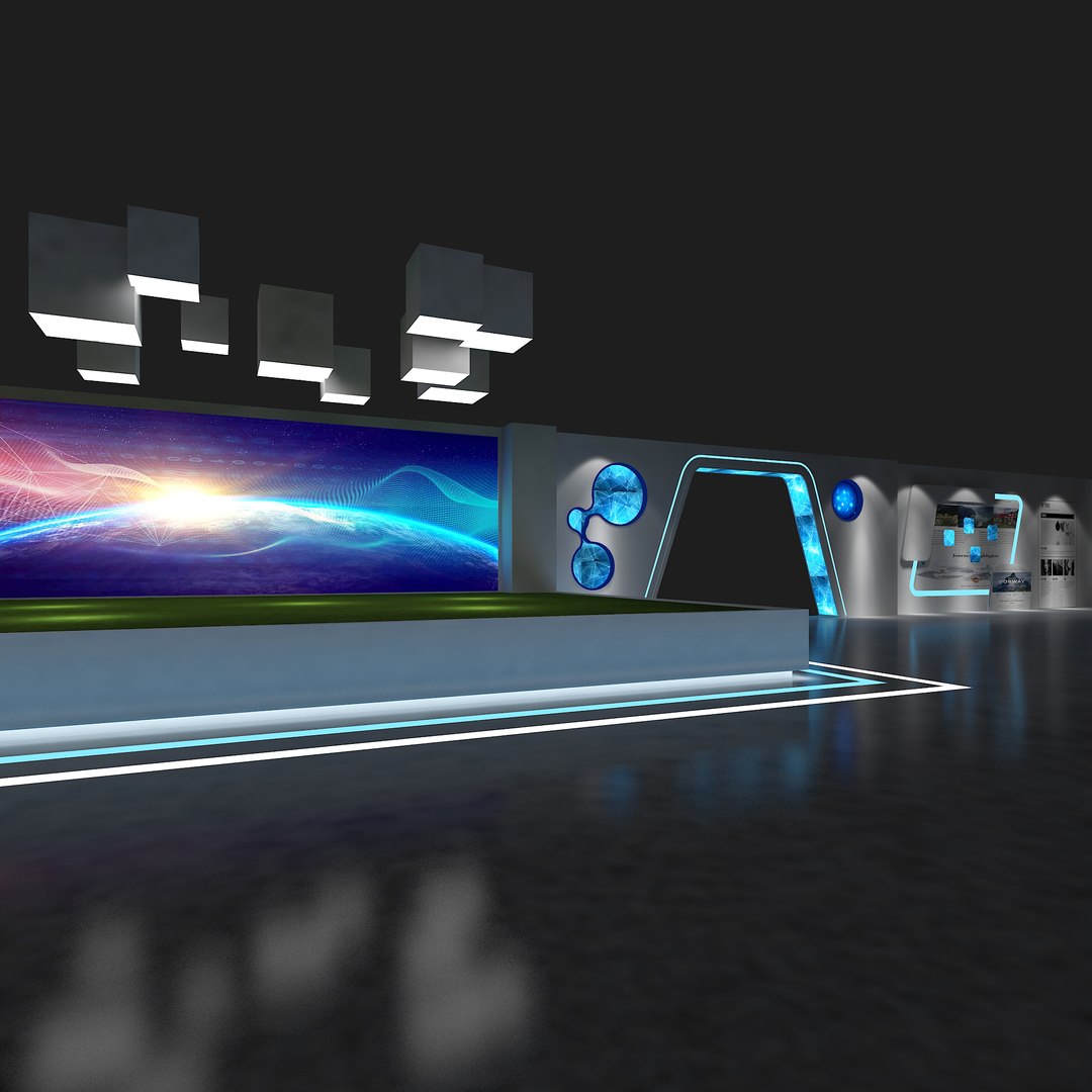 3D High-Tech Future Exhibition Hall Exhibition wall module Technology ...