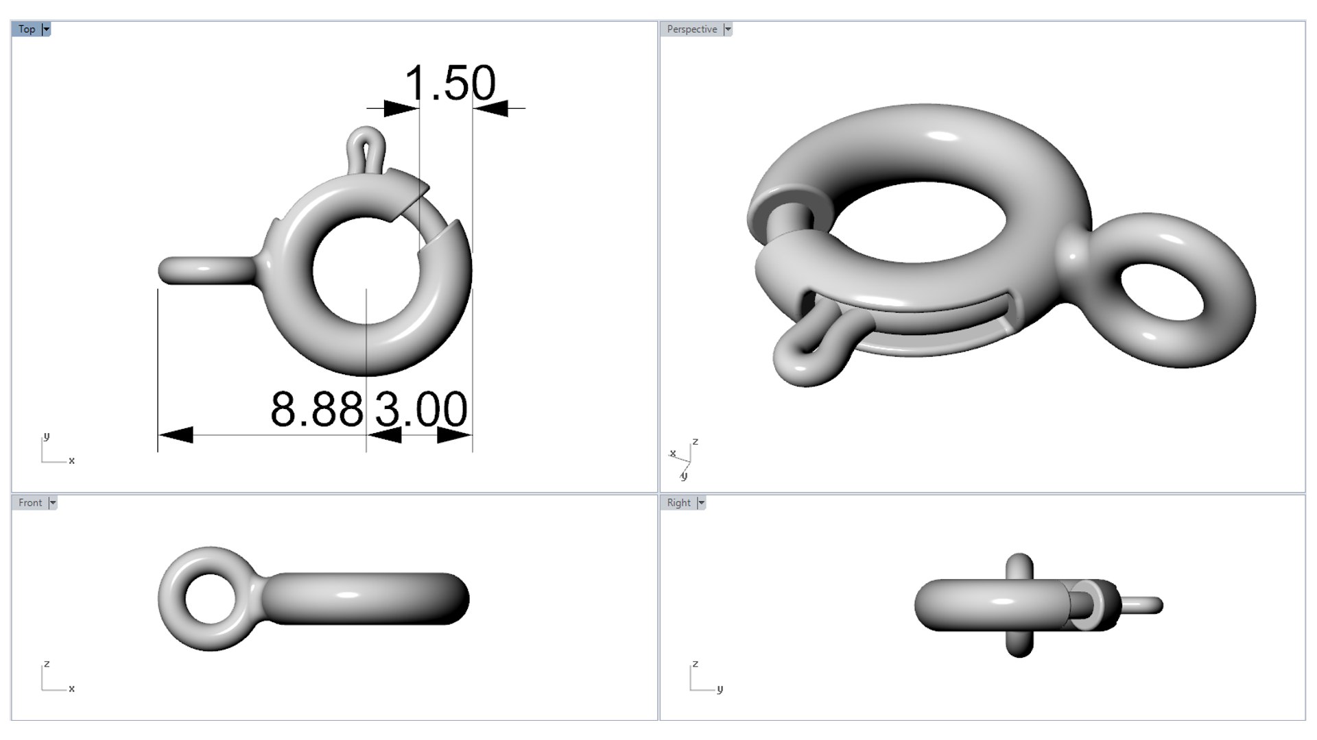 3D Sping Lock Finding 6 MM Model - TurboSquid 1829877