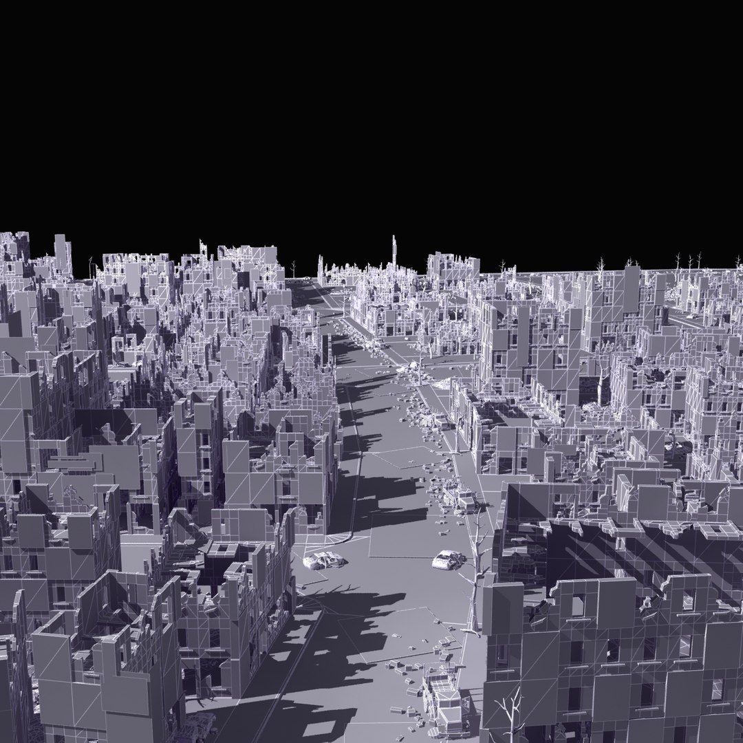 3d model of ruined city