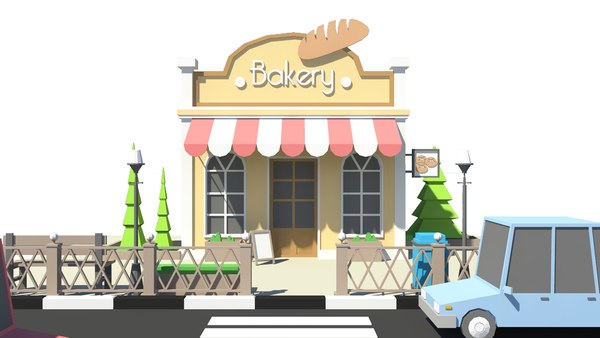 Building bakery 3D - TurboSquid 1366311