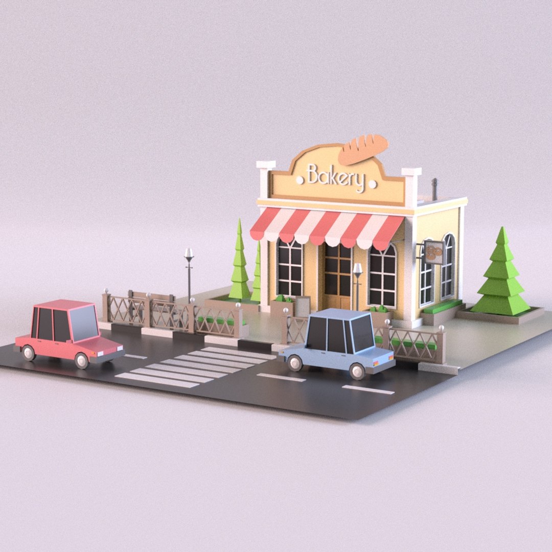 Building Bakery 3D - TurboSquid 1366311