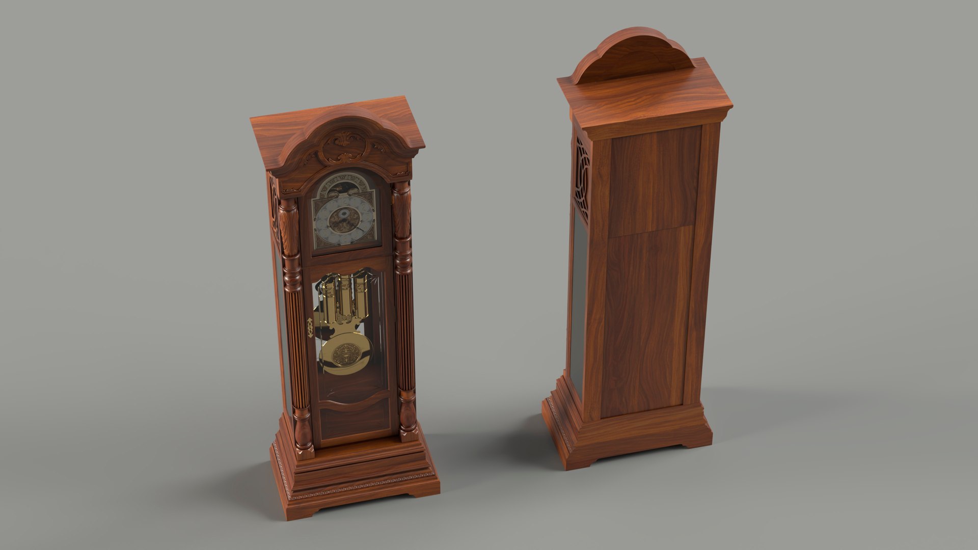 Antique Grandfather Clock With Pendulum 3D Model - TurboSquid 2253097