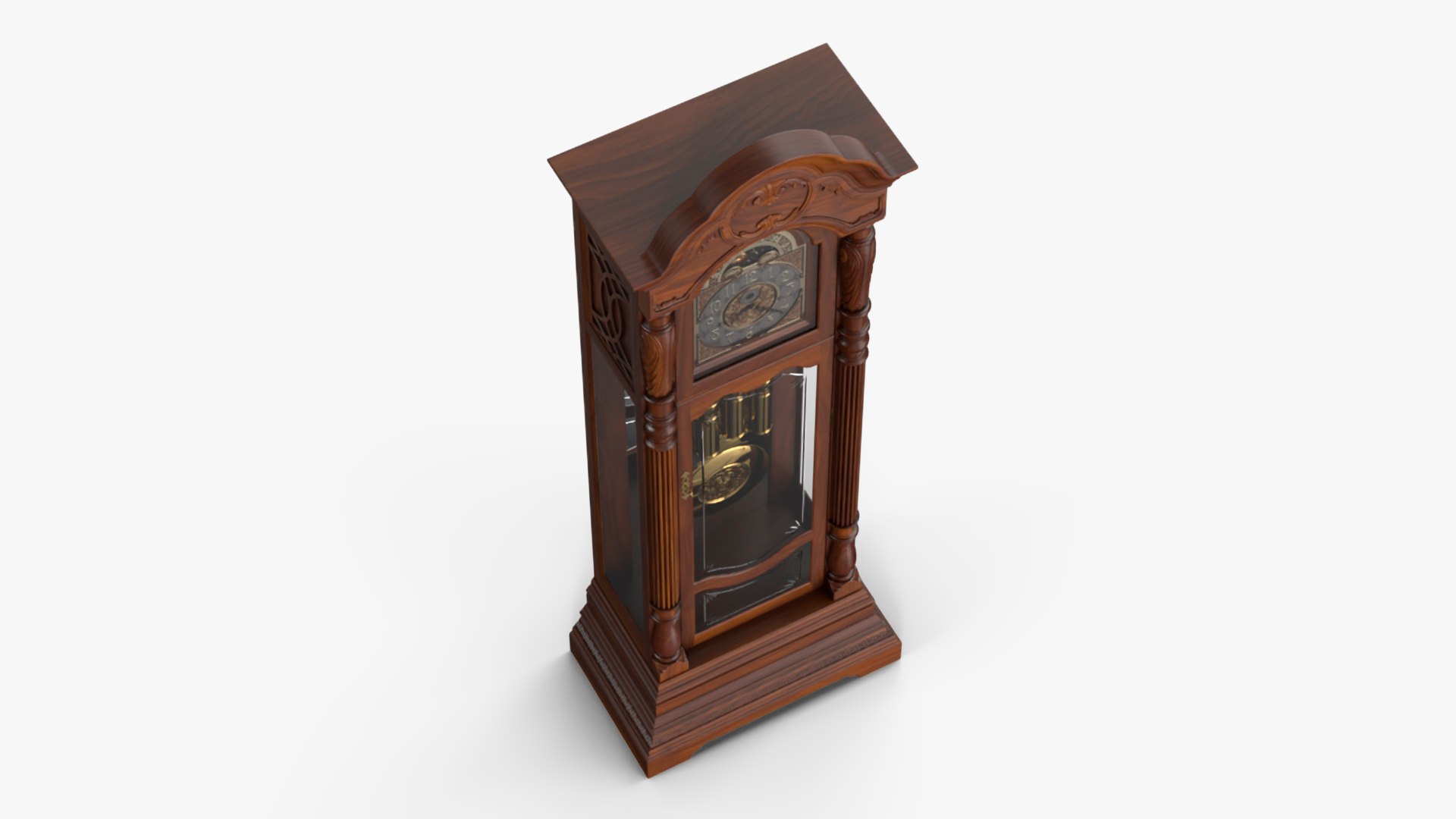 Antique Grandfather Clock With Pendulum 3D Model - TurboSquid 2253097
