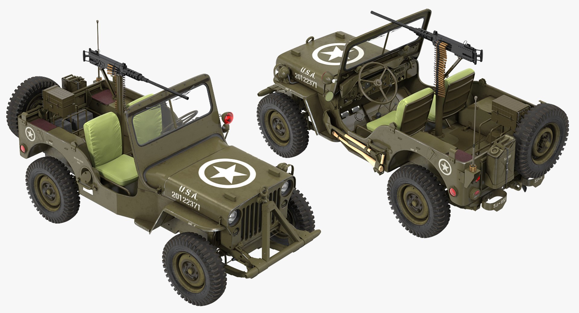 Willys jeeps model - TurboSquid 1205368