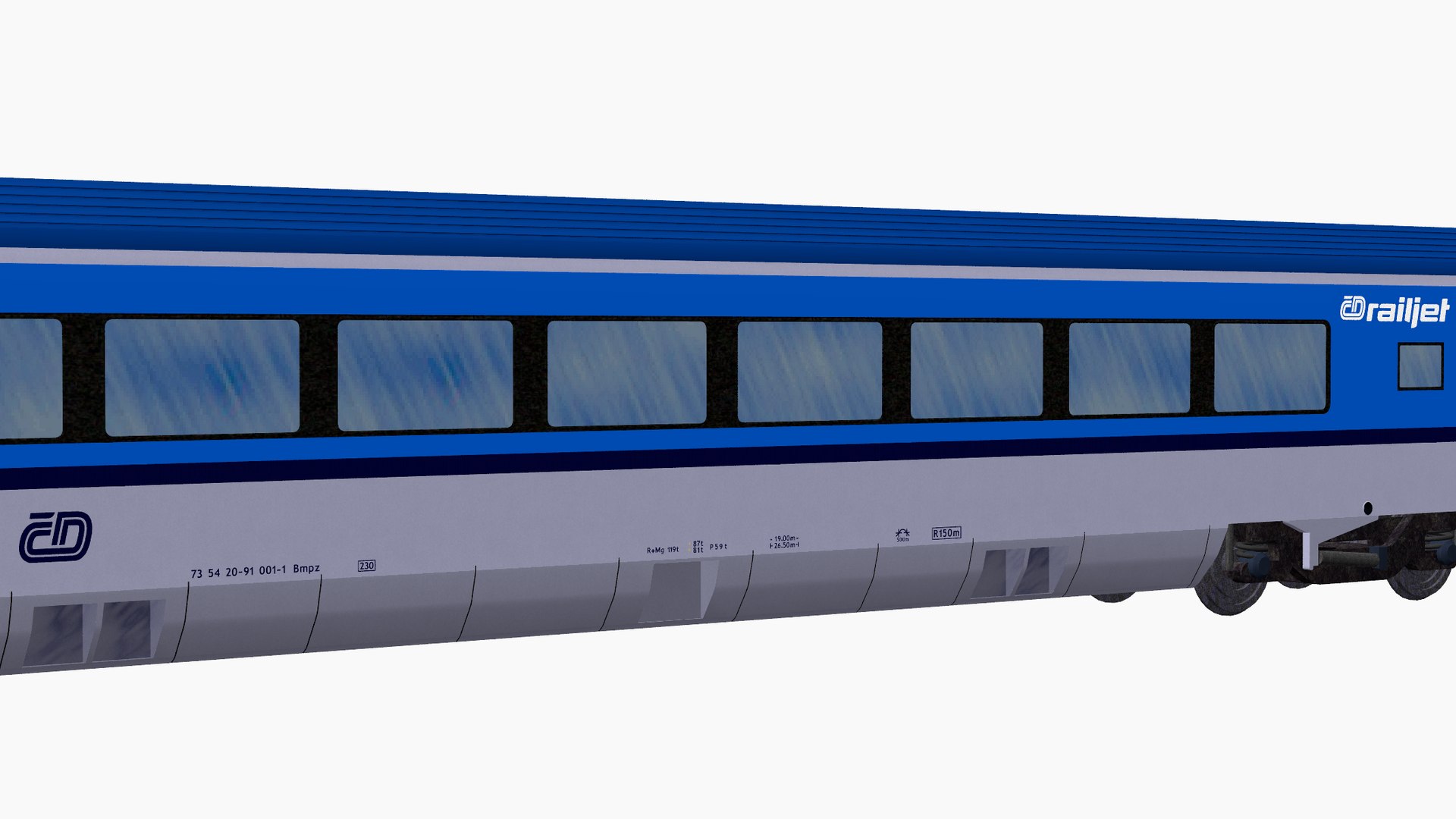 Railjet Passenger Wagon For Taurus Locomotive 3D Model - TurboSquid 1843322