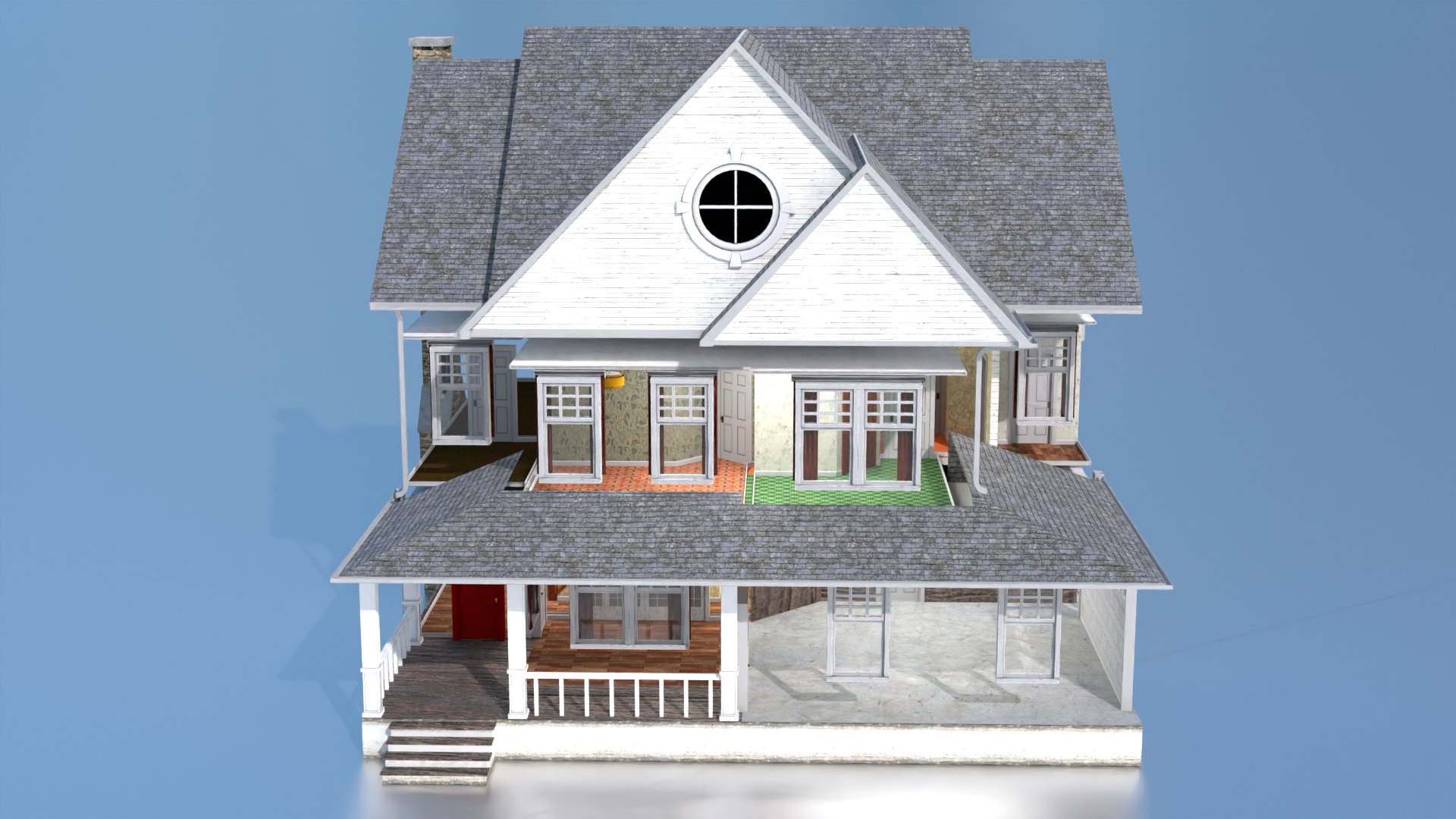3D House European Style 3D Model Model - TurboSquid 2211589