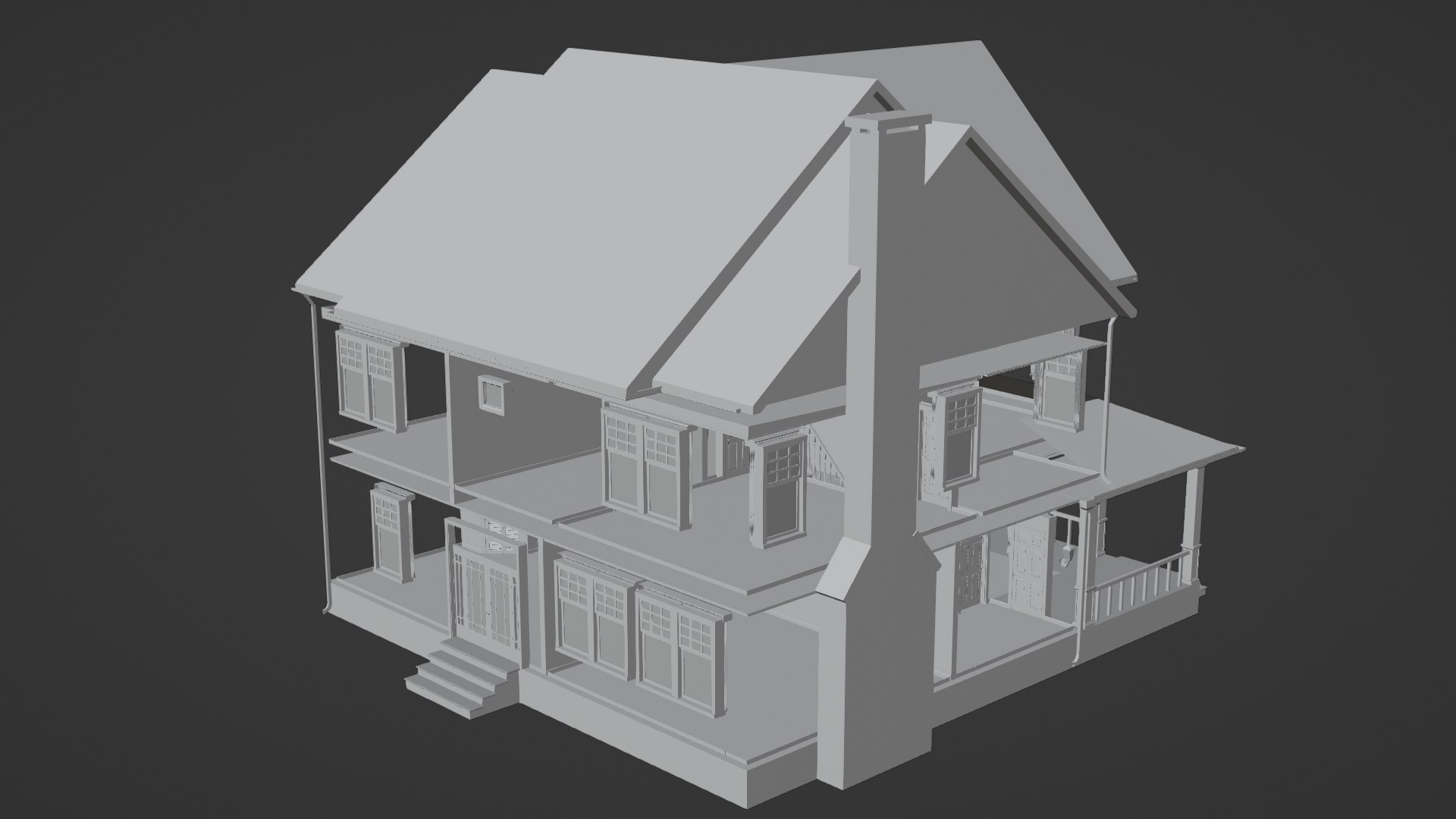 3D House European Style 3D Model Model - TurboSquid 2211589