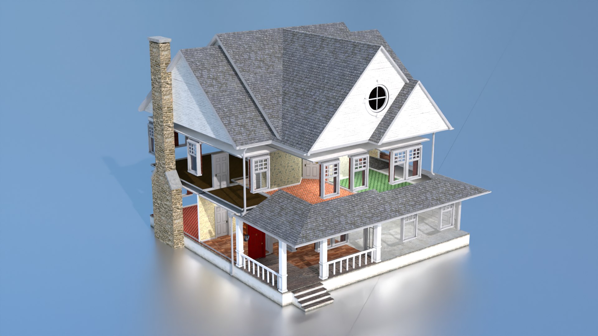 3D House European Style 3D Model Model - TurboSquid 2211589