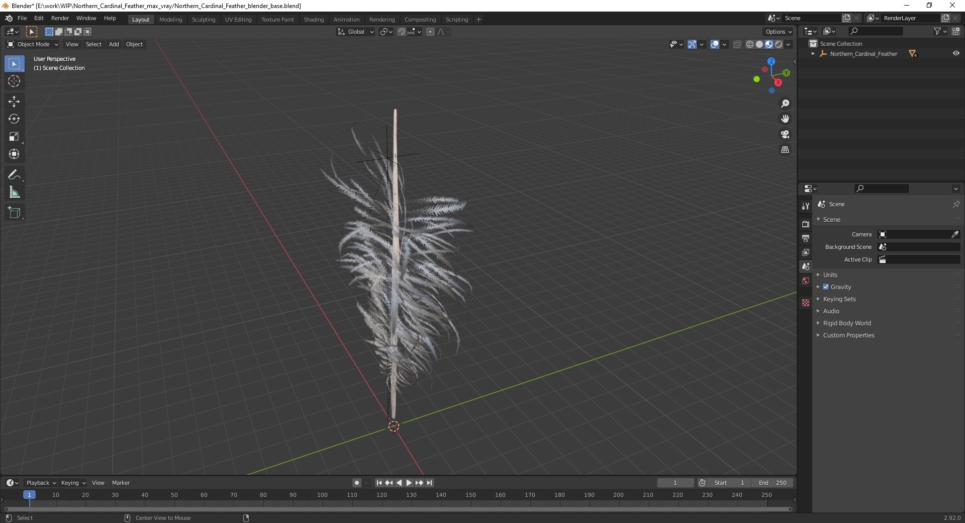 3D Northern Cardinal Feather Model - TurboSquid 2211851