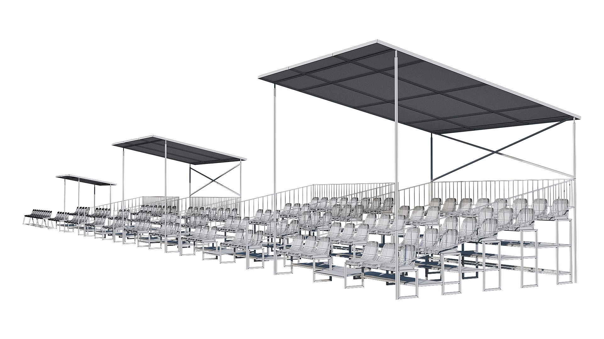 3D Stadium Seating Tribune pack model - TurboSquid 1717779