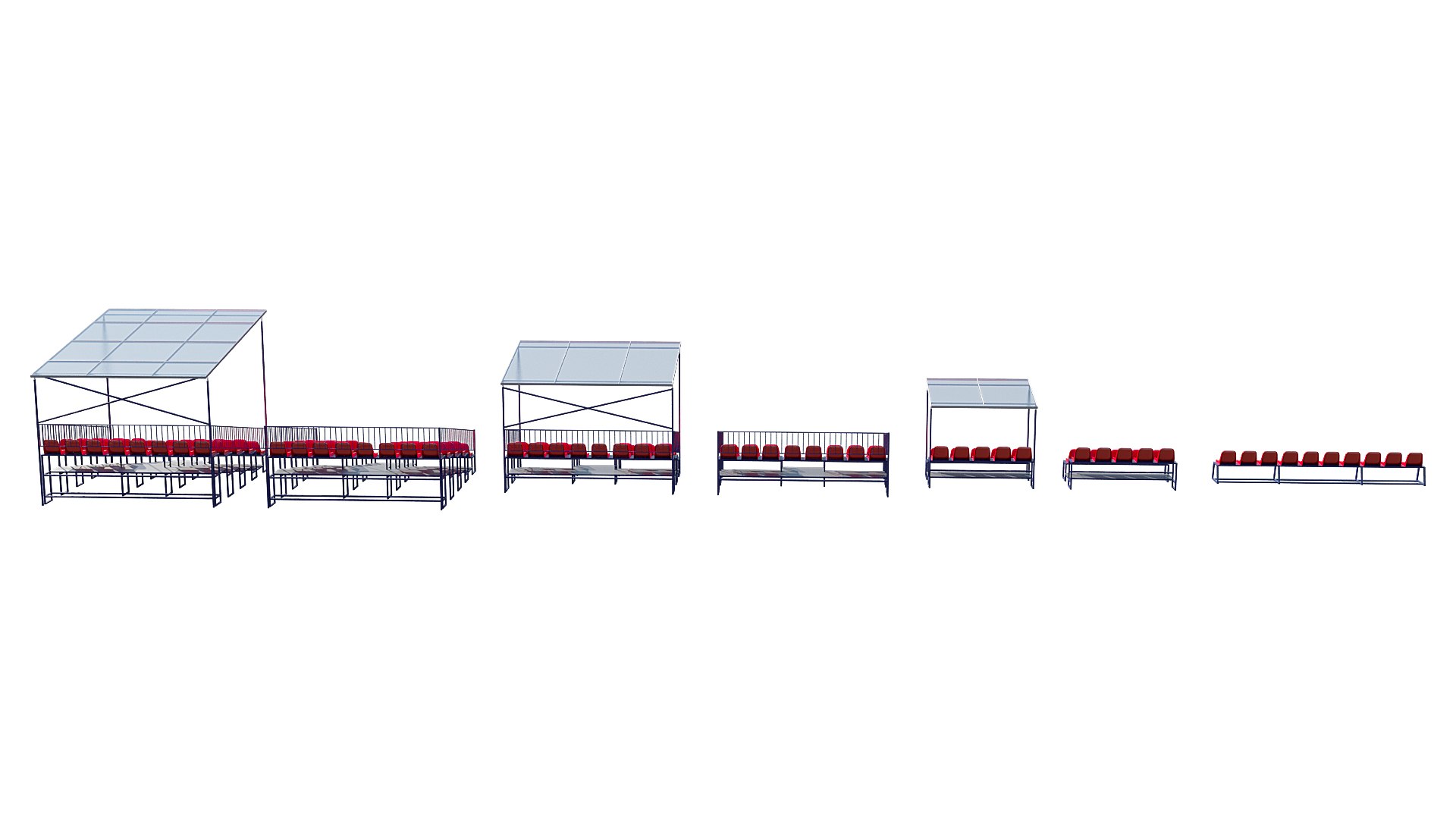 3D Stadium Seating Tribune pack model - TurboSquid 1717779