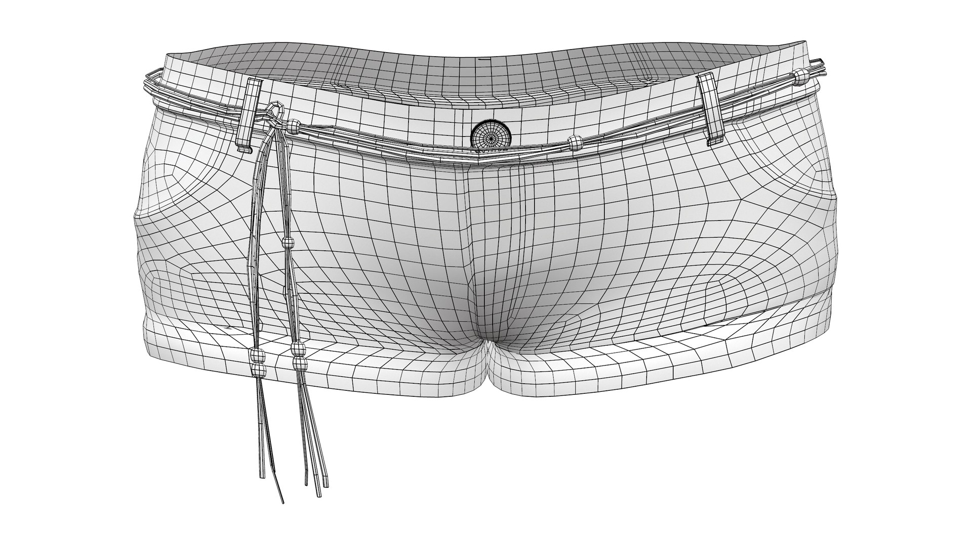 3D Mini Shorts With Cords Belt - TurboSquid 1915855
