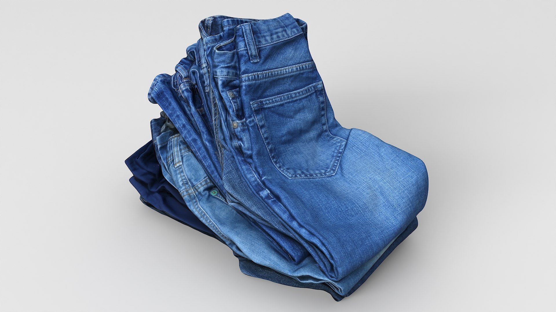 3D Model Clothes Collection 83 Jeans Piles - TurboSquid 2070650