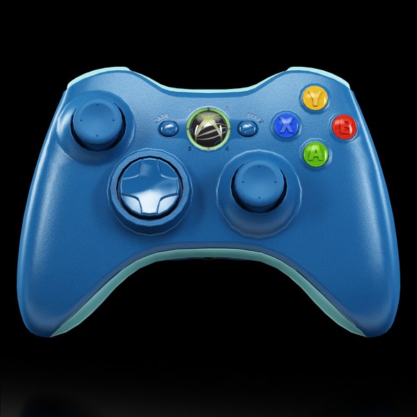 xbox 360 controller blue chrome