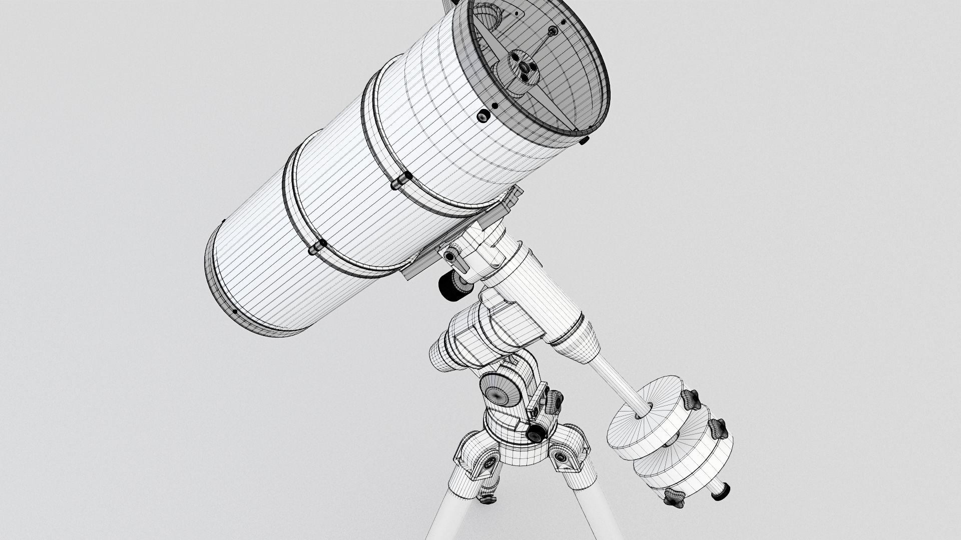 3D telescope newtonian scope - TurboSquid 1529475