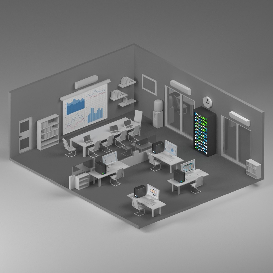 Isometric Office 3D - TurboSquid 1196400