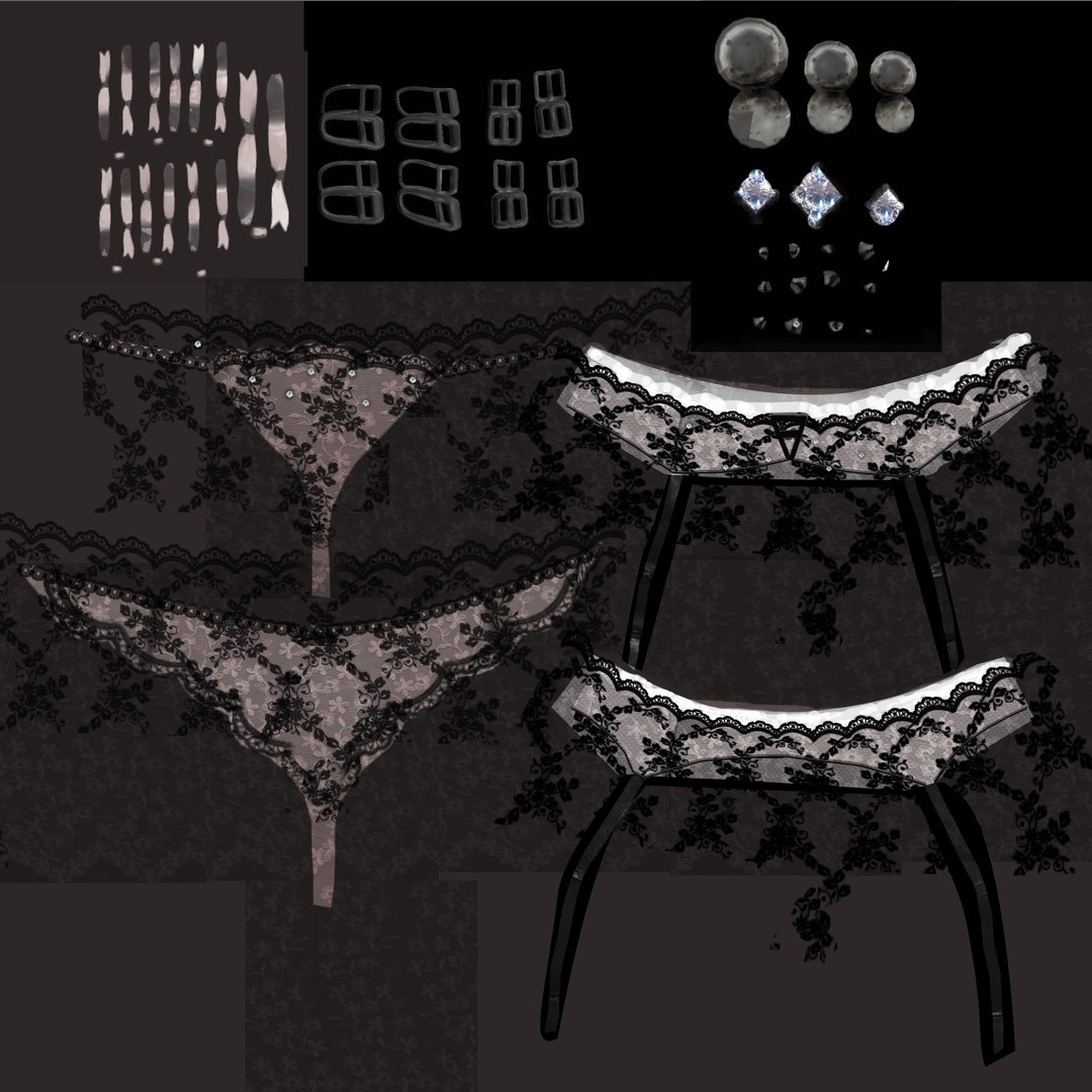 3D Model Valentines Garter Belt With Panties - TurboSquid 1776103