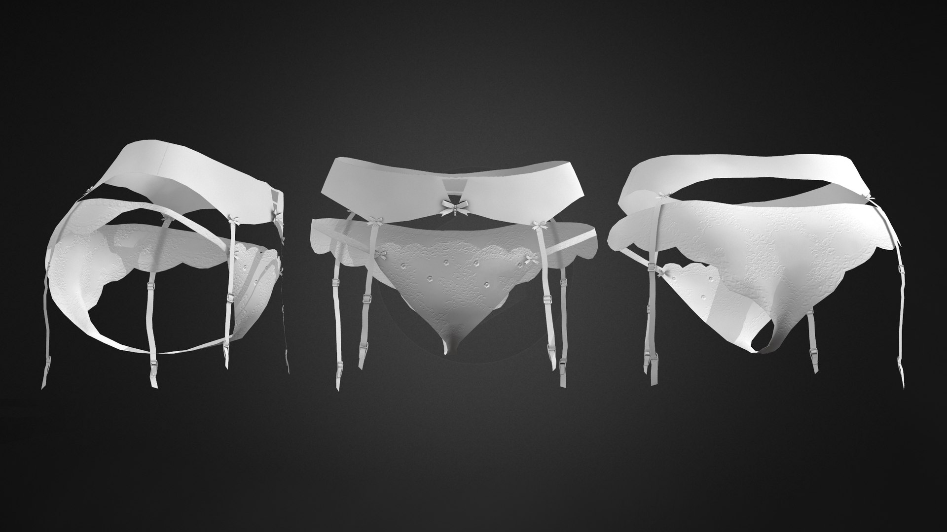 3D Model Valentines Garter Belt With Panties - TurboSquid 1776103