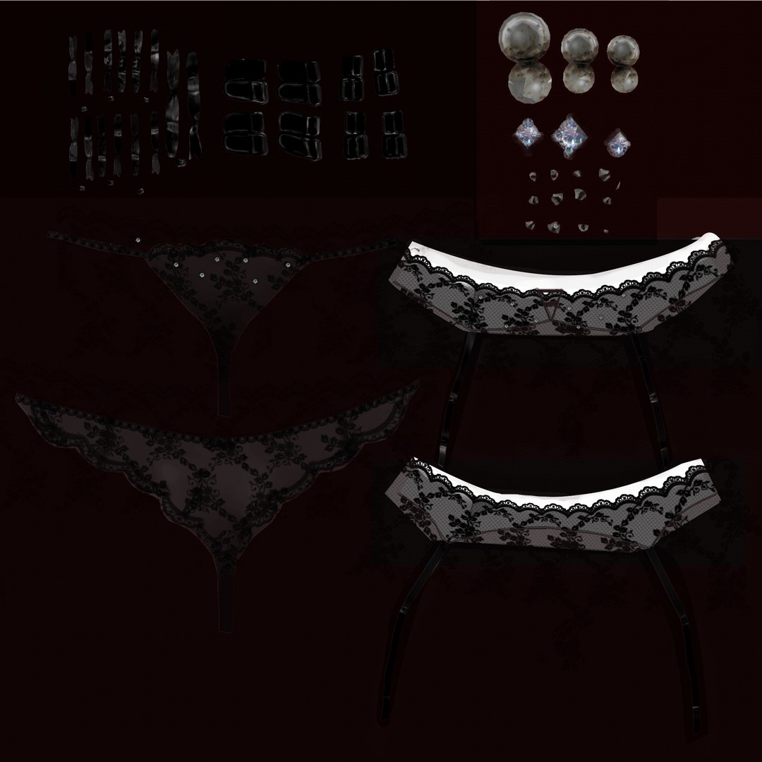 3D Model Valentines Garter Belt With Panties - TurboSquid 1776103