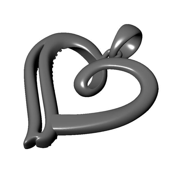3d stl pendant heart model
