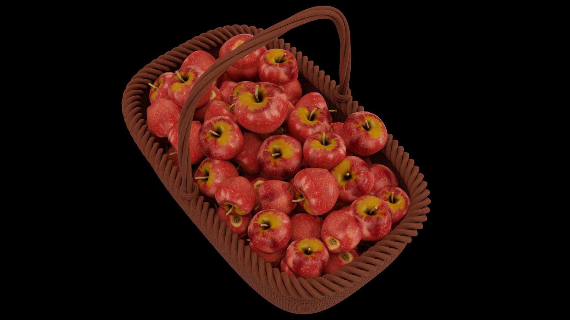 3D Basket With Apple model - TurboSquid 2048873