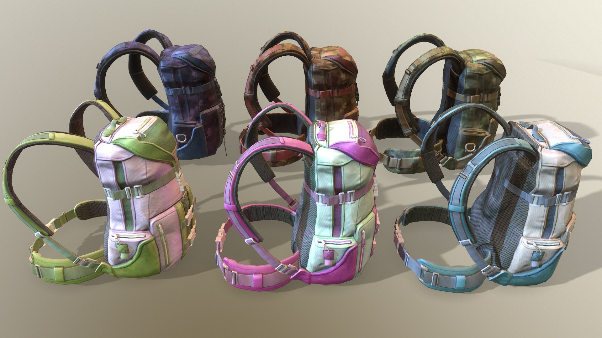 2 Travel Backpacks Low-poly 3D Model Model - TurboSquid 1843469