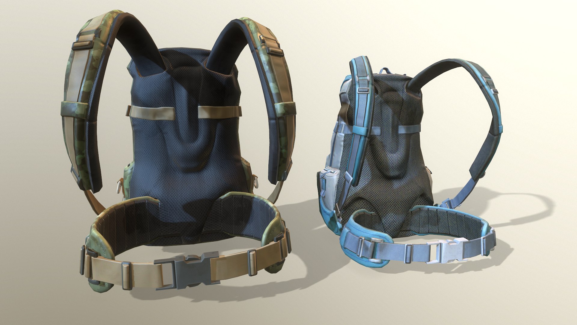 2 Travel Backpacks Low-poly 3D Model Model - TurboSquid 1843469