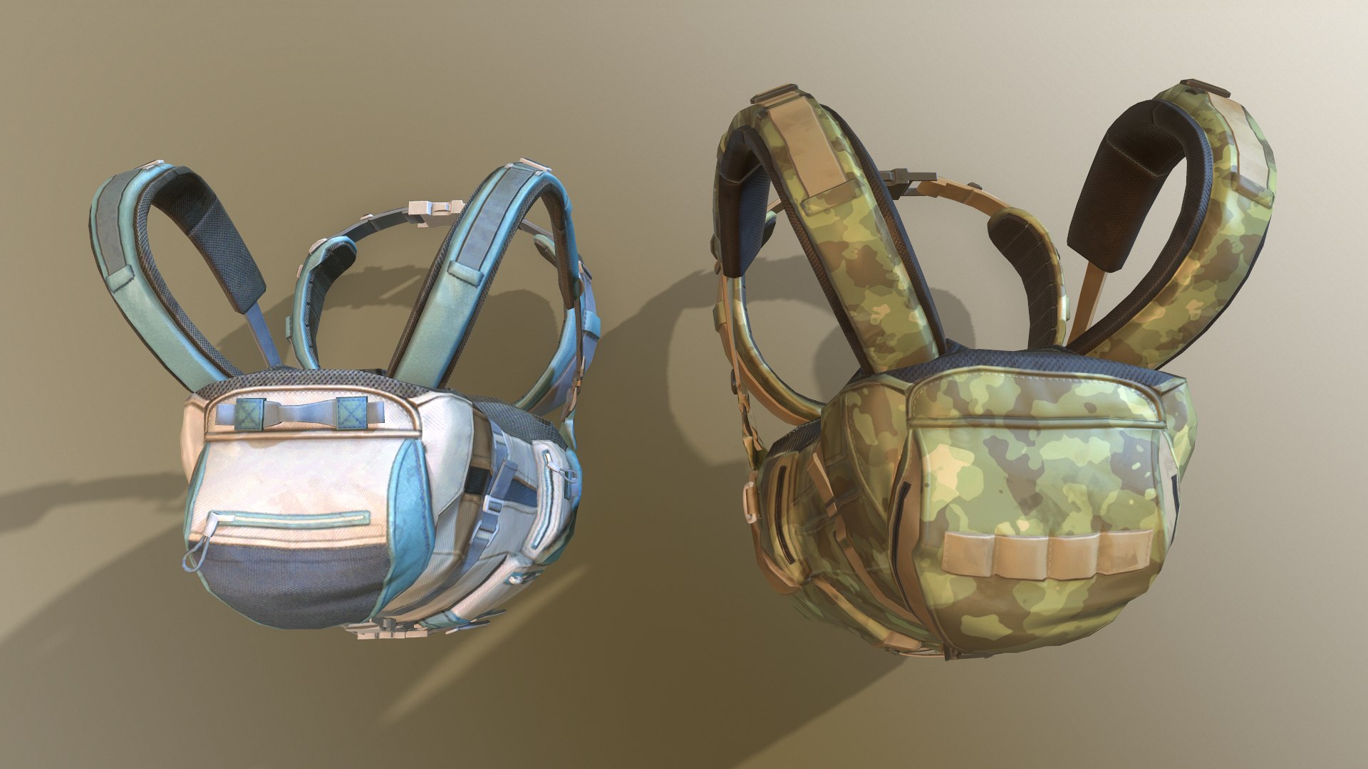 2 Travel Backpacks Low-poly 3D Model Model - TurboSquid 1843469