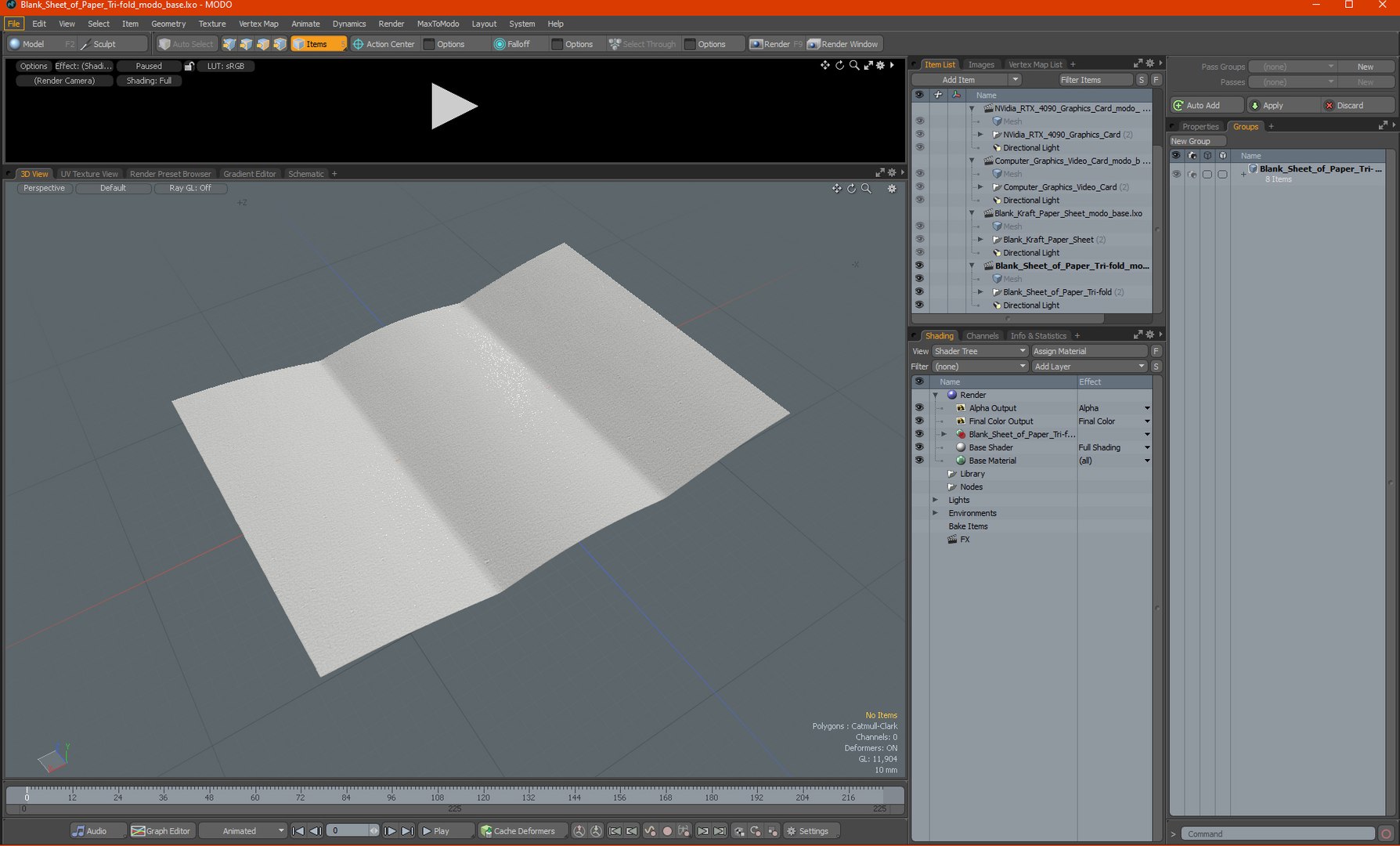 Blank Sheet of Paper Tri-fold 3D model - TurboSquid 1993595