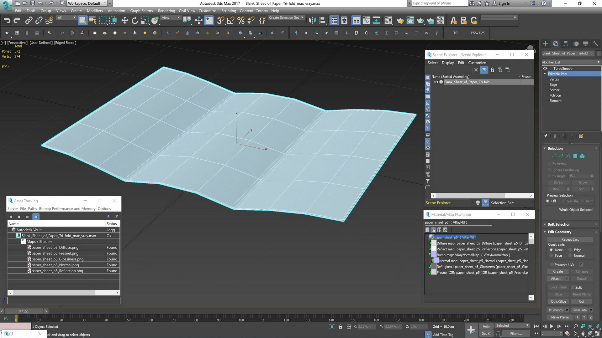 Blank Sheet of Paper Tri-fold 3D model - TurboSquid 1993595