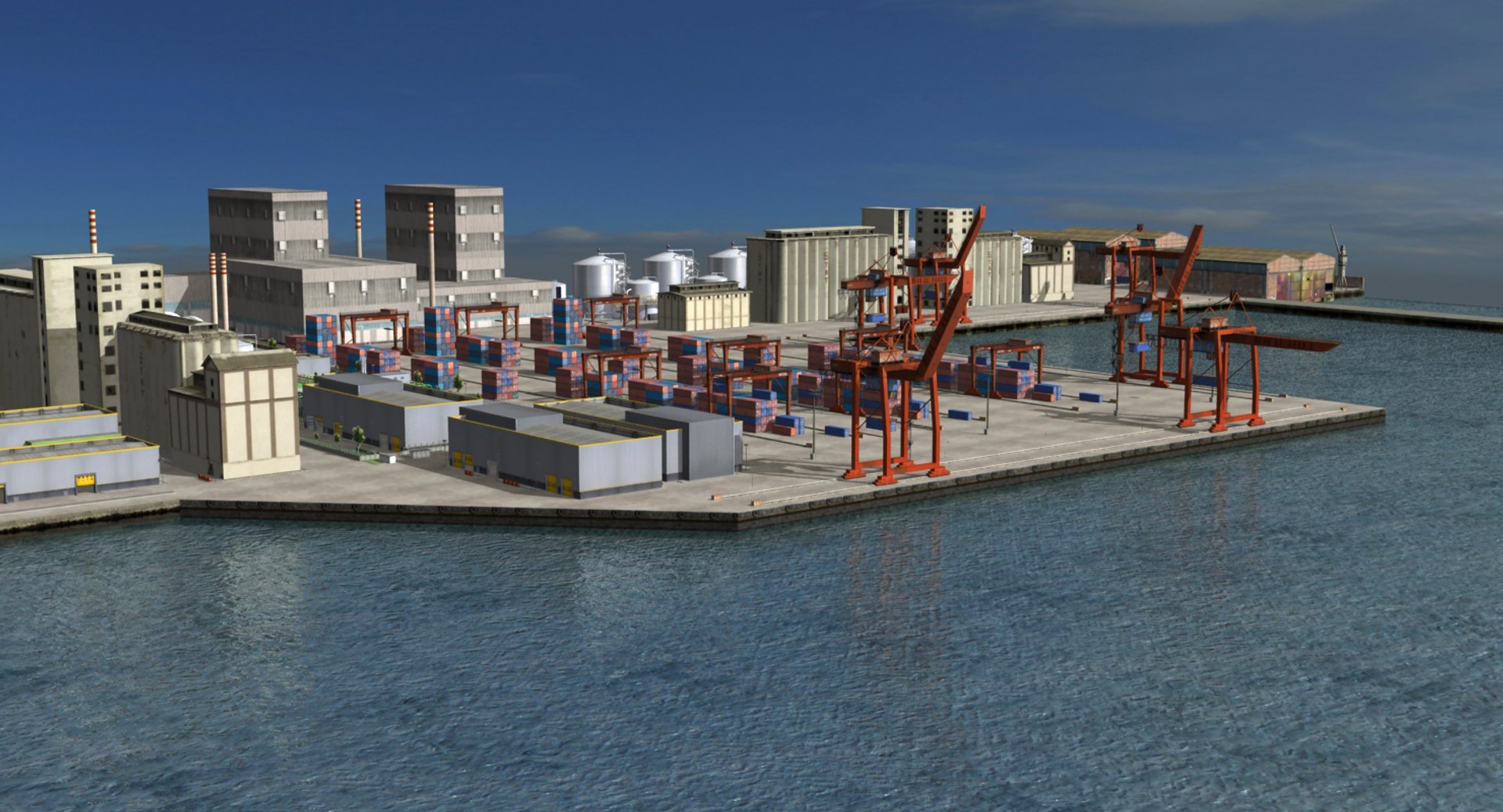 3D industrial refinery factory port-harbour - TurboSquid 1360991