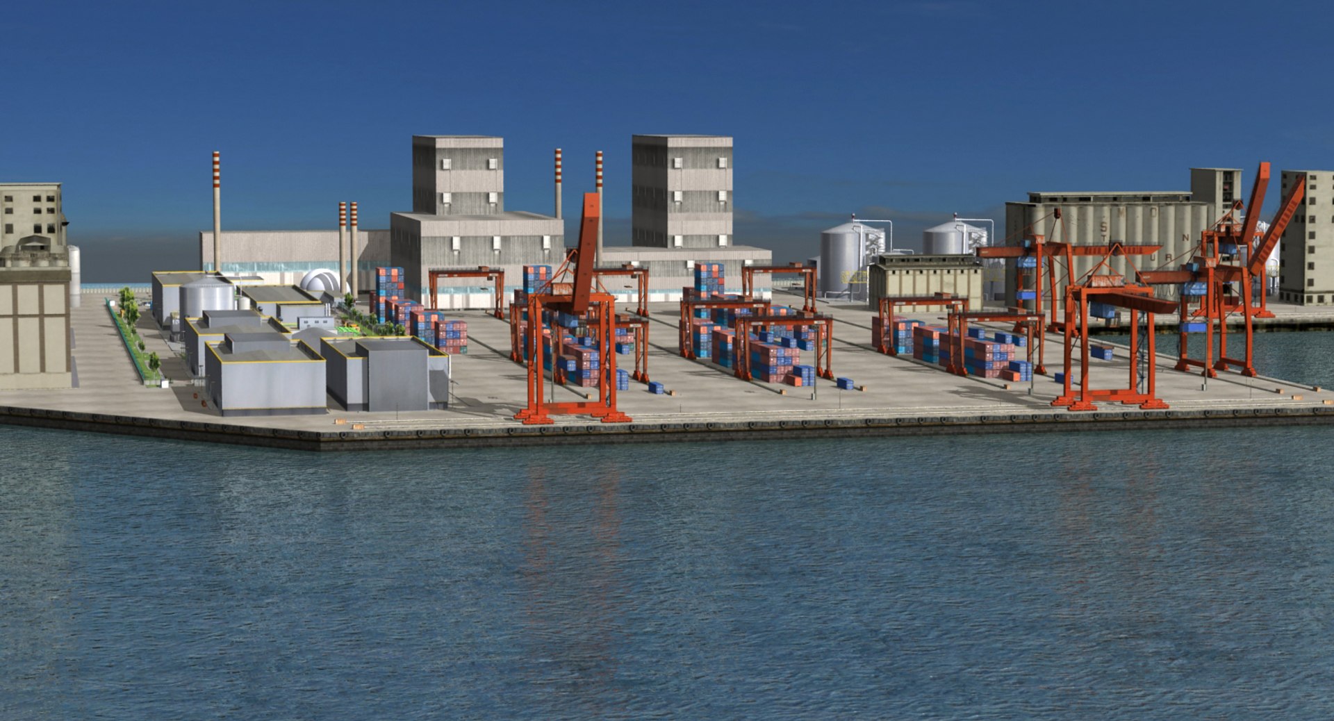 3D industrial refinery factory port-harbour - TurboSquid 1360991