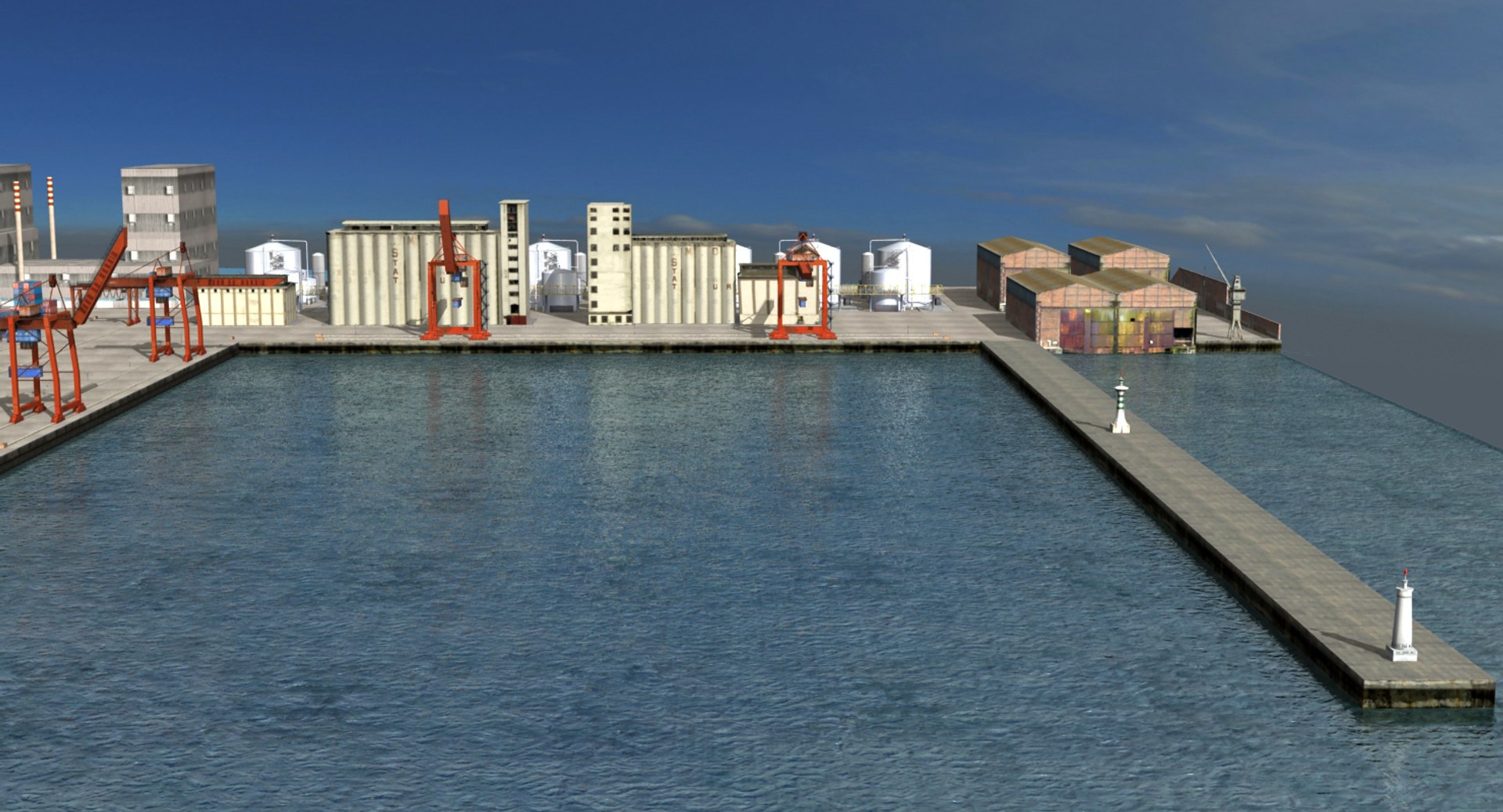 3D industrial refinery factory port-harbour - TurboSquid 1360991