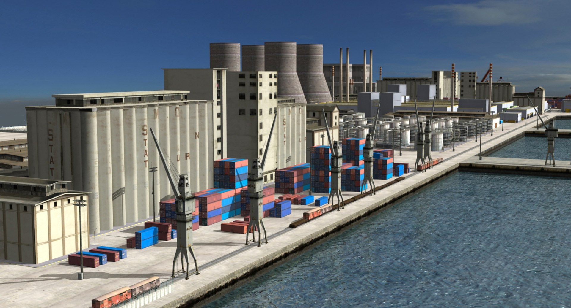 3D industrial refinery factory port-harbour - TurboSquid 1360991