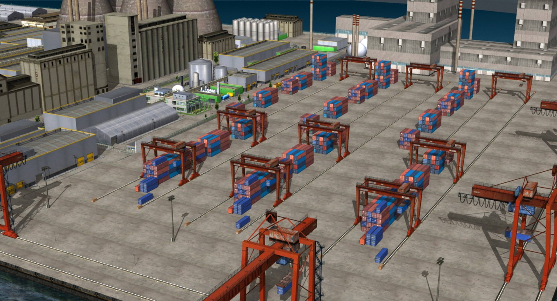 3D Industrial Refinery Factory Port-harbour - TurboSquid 1360991