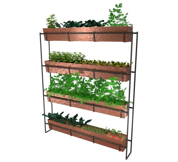 3D copper vertical farming planters - TurboSquid 1511437
