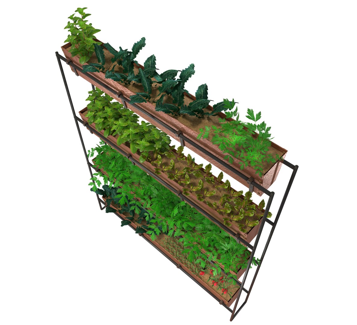 3D Copper Vertical Farming Planters - TurboSquid 1511437