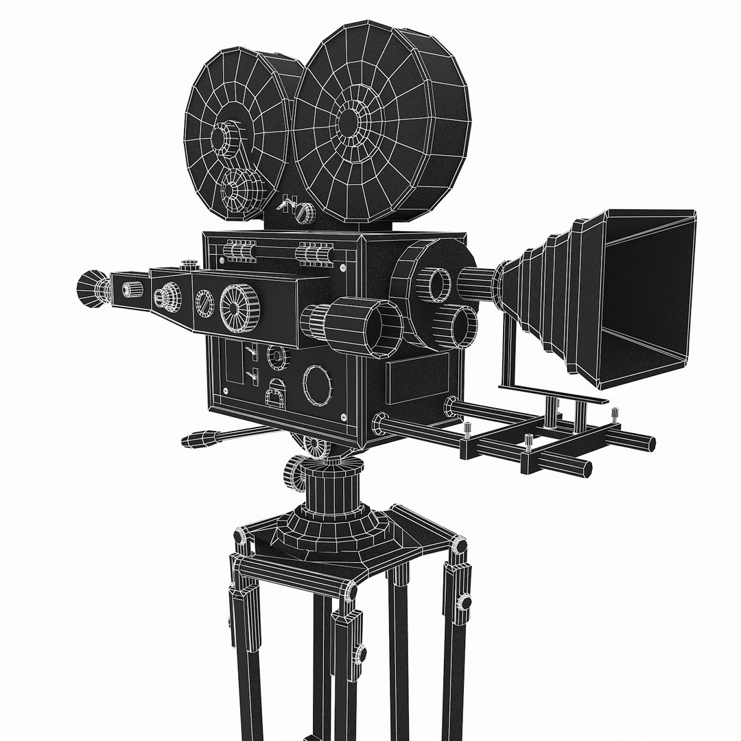 3d model classic movie camera