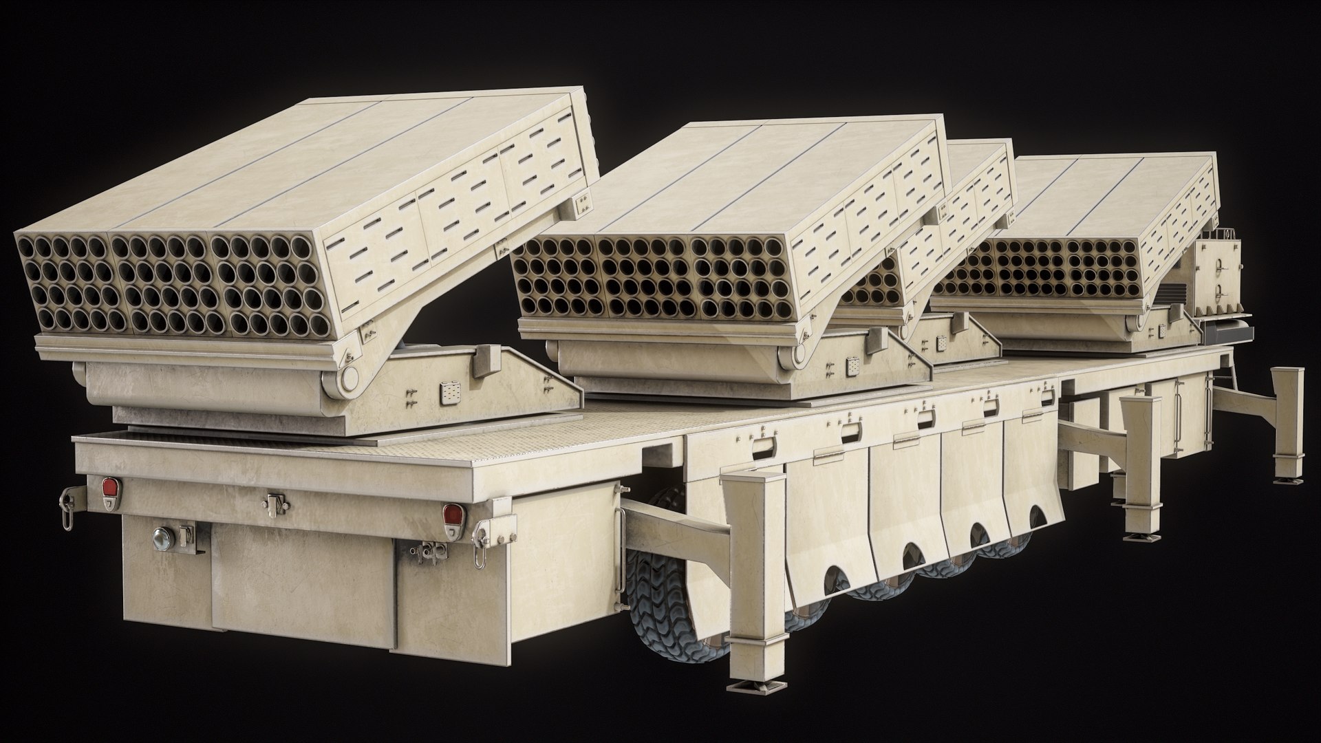 3D Multiple Launch Rocket System Roketsan Jobaria TR-122 PBR model ...