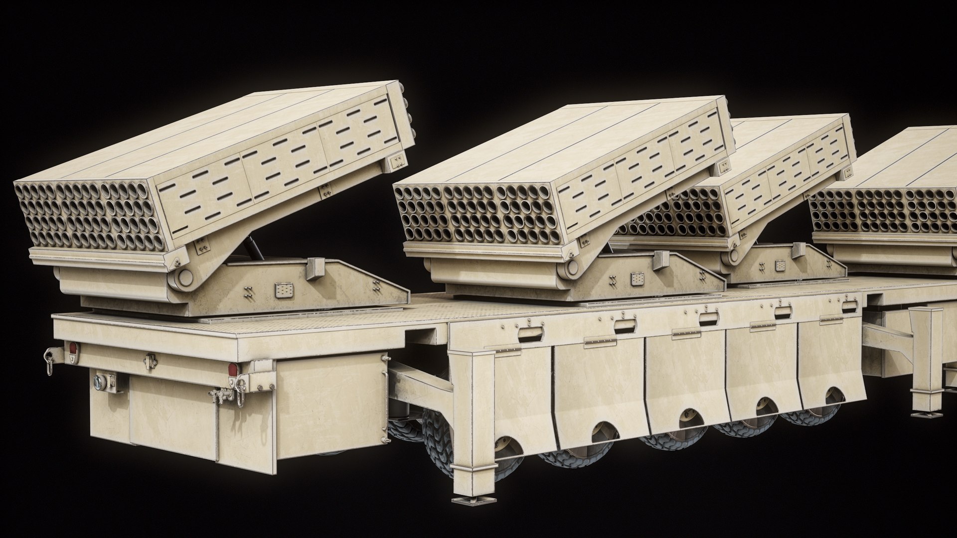 3D Multiple Launch Rocket System Roketsan Jobaria TR-122 PBR model ...