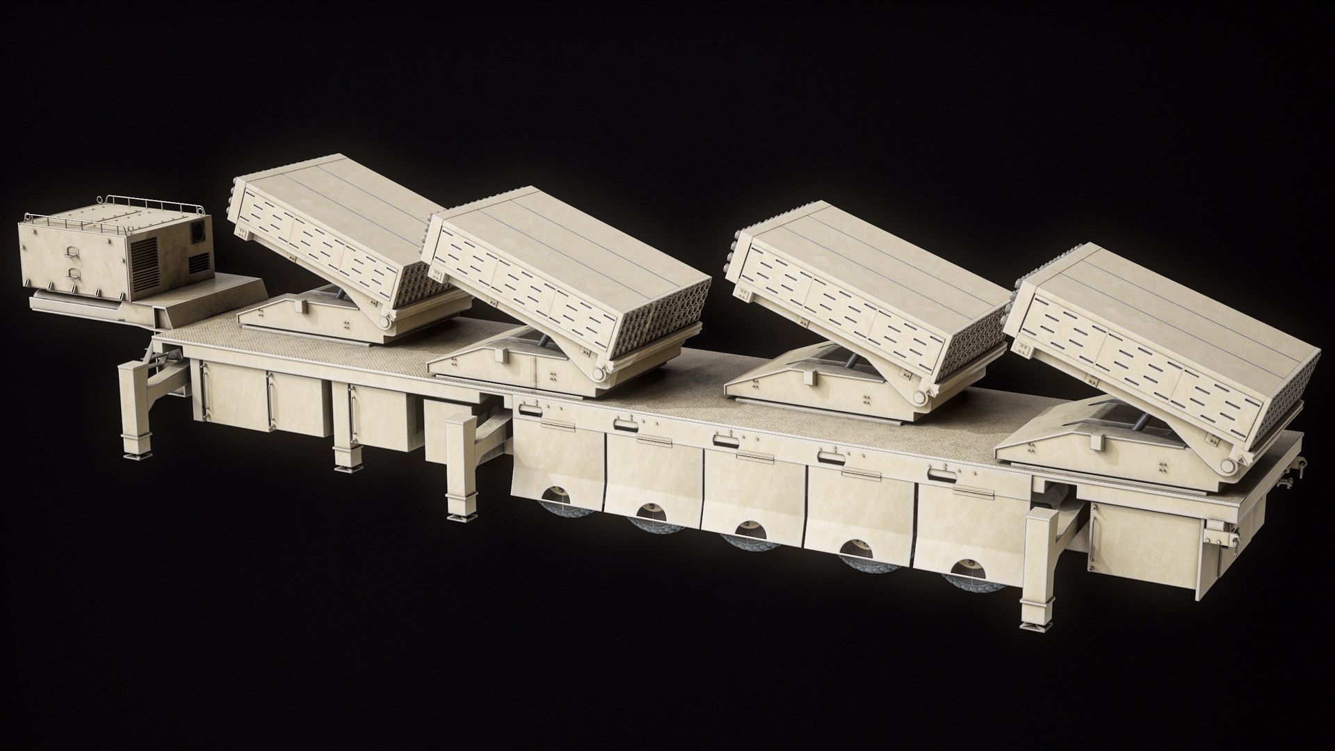 3D Multiple Launch Rocket System Roketsan Jobaria TR-122 PBR model ...