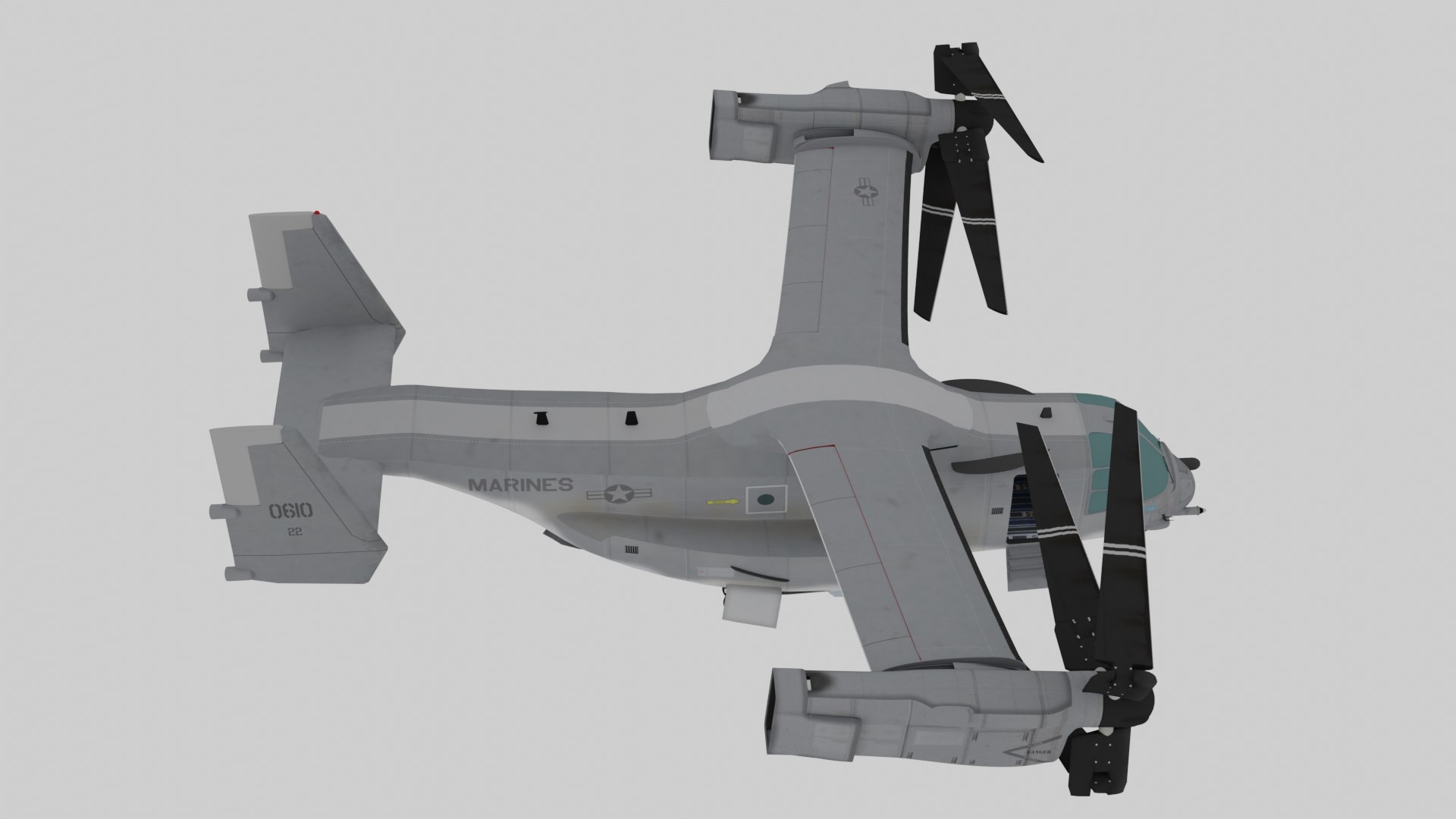 3D Bell Boeing V-22 Osprey Rigged Animated Tiltrotor Aircraft 3D Model ...