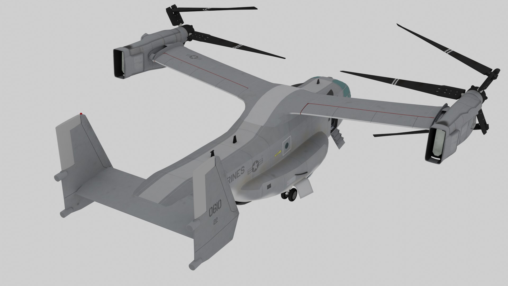 3D Bell Boeing V-22 Osprey Rigged Animated Tiltrotor Aircraft 3D Model ...
