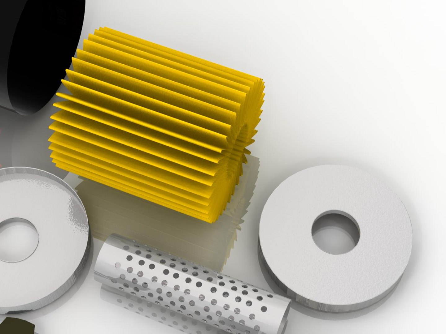 car oil filter parts animation 3d model